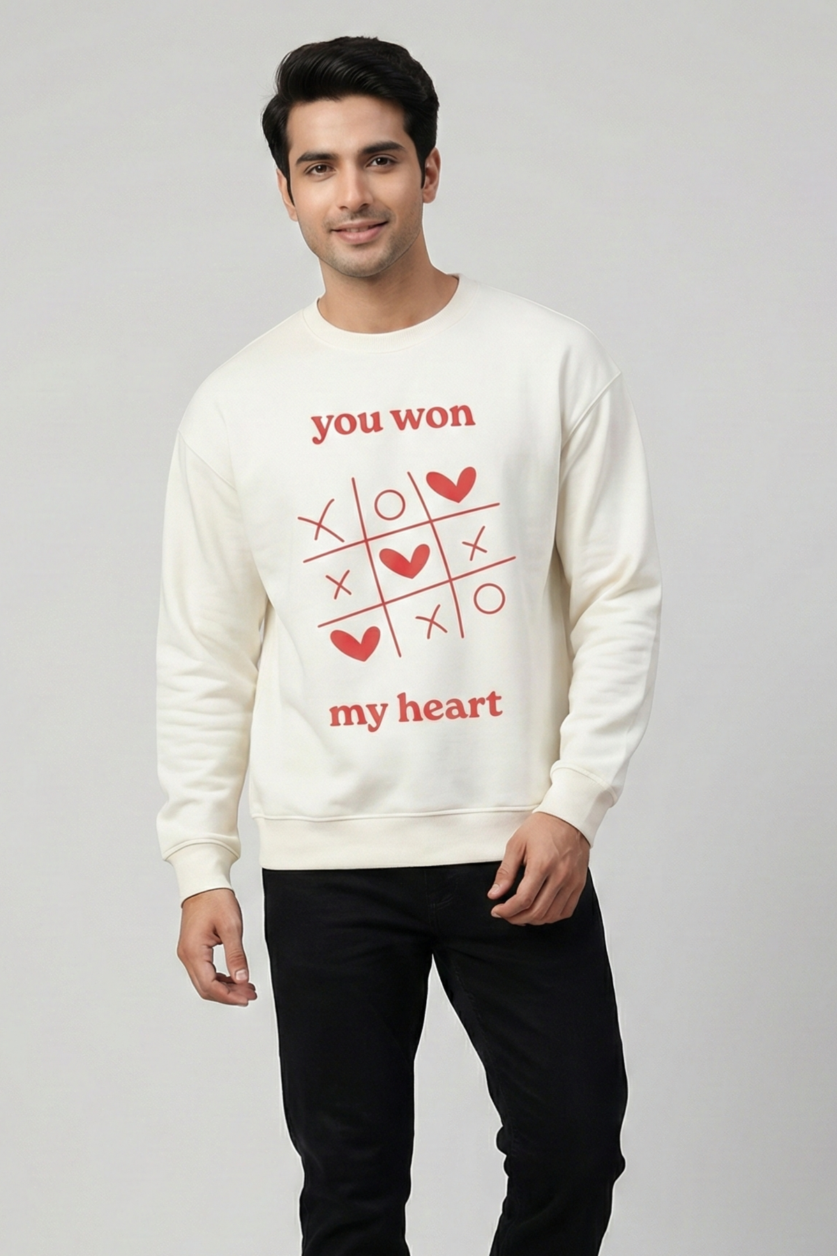 Men's You Won My Heart Tic-Tac-Toe Sweatshirt – Drapelet